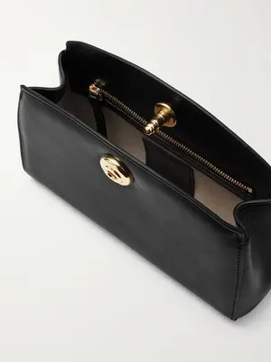 LIFFNER Leather Clutch With Gold-tone Push-lock - Black