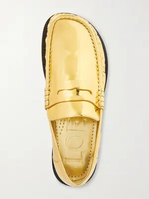 Loewe Campo Mirrored-leather Penny Loafers