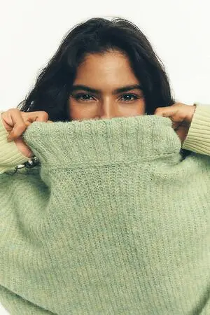 PILCRO The Dawn Mock-Neck Sweater Green