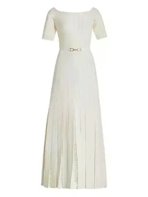 Gabriela Hearst Kurt Off-shoulder Pleated Dress