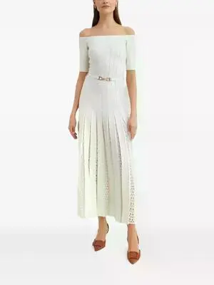 Gabriela Hearst Kurt Off-shoulder Pleated Dress