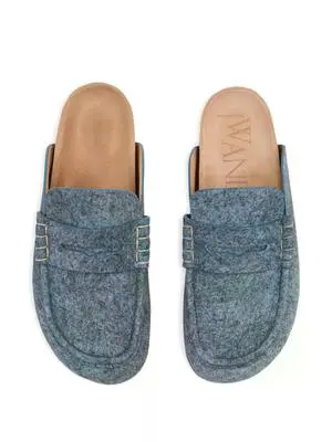 JW Anderson Denim Flat Mules - Blue