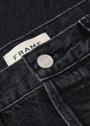 FRAME Straight-leg Faded Denim Jeans - Black