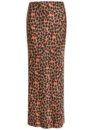 NEVER FULLY DRESSED Printed Satin Slip Skirt