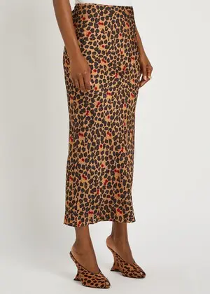 NEVER FULLY DRESSED Printed Satin Slip Skirt