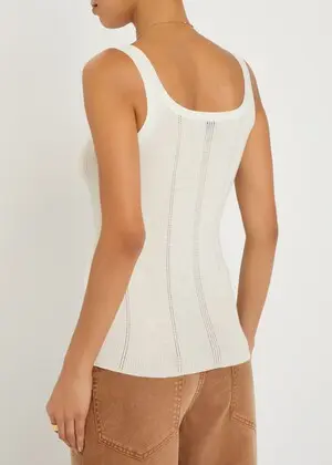 Gabriela Hearst Lucy Pointelle Wool Tank - Ivory