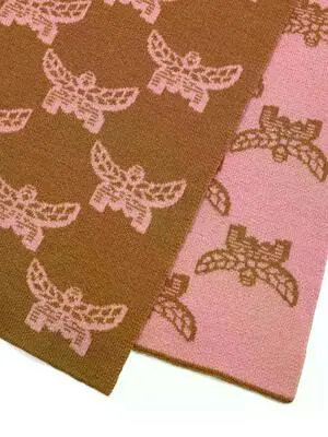 Mcm Reversible Lauretos Jacquard Wool Scarf