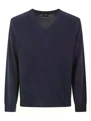 Zegna V-neck Long Sleeve Sweater