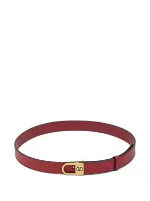 Valentino Garavani Logo Buckle Belt - Red