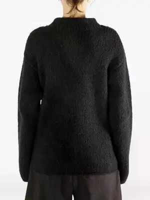 CORTANA Textured Knit Funnel Neck Pullover
