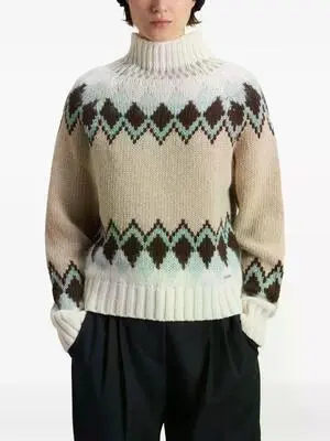 Woolrich Fair Isle Pattern Turtleneck Sweater