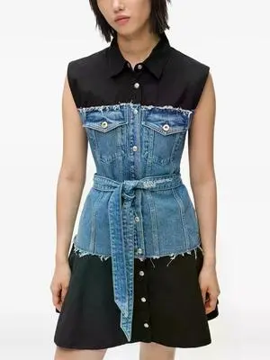 Karl Lagerfeld Denim-paneled Mini Dress