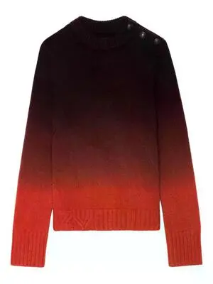 Zadig&Voltaire Malty Dip Dye Cashmere Sweater - Red