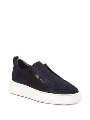 Santoni Suede Slip-on Sneakers - Blue