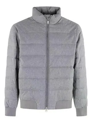 SAVE THE DUCK Herbie Flannel-textured Padded Jacket - Grey