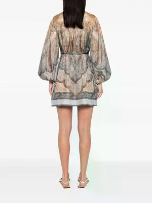 Zimmermann Wanderlust Tie-neck Mini Dress
