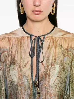Zimmermann Wanderlust Tie-neck Mini Dress