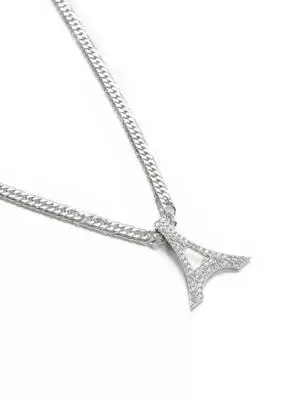 Manière De Voir Sterling Iced Eiffel Pendant Necklace