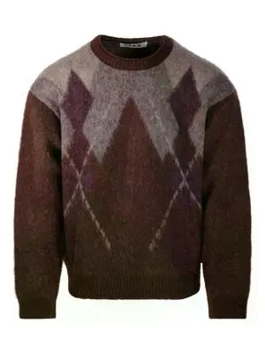 COOR Argyle-pattern Crew-neck Sweater