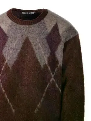 COOR Argyle-pattern Crew-neck Sweater