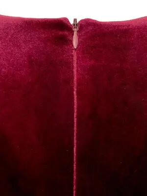 ACTUALEE Ruched Velvet Dress - Red