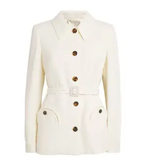 BLAZÉ MILANO Virgin Wool Belted Jacket - White