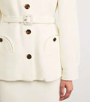 BLAZÉ MILANO Virgin Wool Belted Jacket - White
