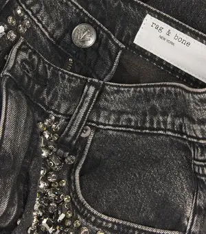 Rag & Bone Embellished Sofie Wide-leg Jeans