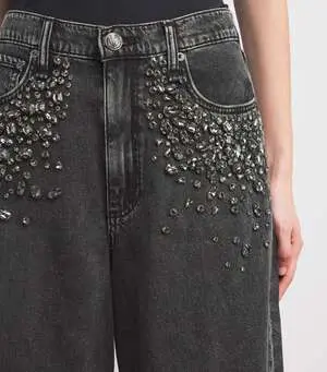 Rag & Bone Embellished Sofie Wide-leg Jeans