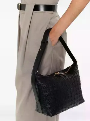 SERAPIAN Small Mosaico Shoulder Bag - Black