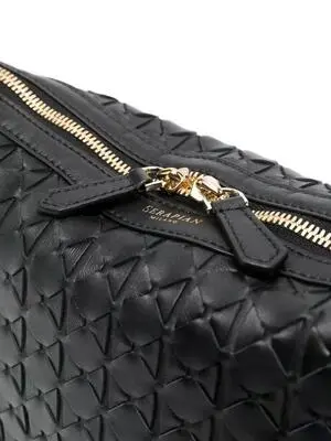 SERAPIAN Small Mosaico Shoulder Bag - Black