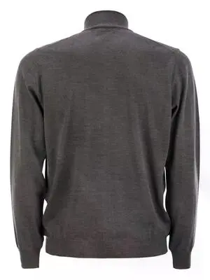 Fedeli Open Knit Zip Cardigan - Grey
