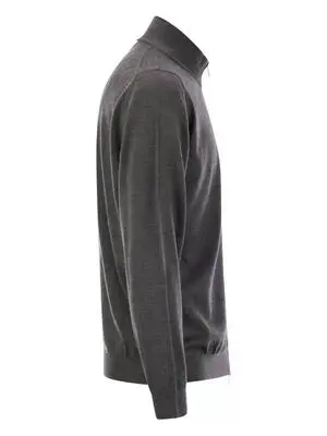 Fedeli Open Knit Zip Cardigan - Grey
