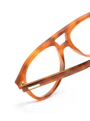 Gucci Logo-plaque Pilot-frame Eyeglasses
