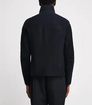 Emporio Armani Suede Funnel-neck Sweatshirt