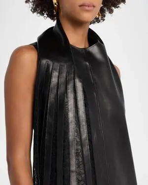 Brandon Maxwell The Blythe Leather Maxi Dress - Black