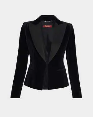 Max Mara Eolie Peak-lapel Velvet Tuxedo Jacket