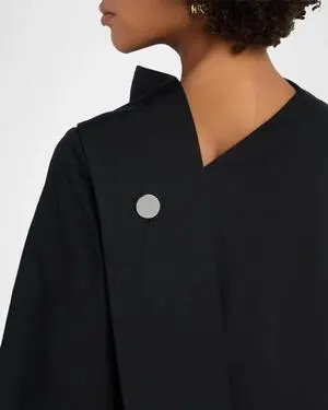 Brandon Maxwell The Quinn Poplin Scarf-neck Top - Black