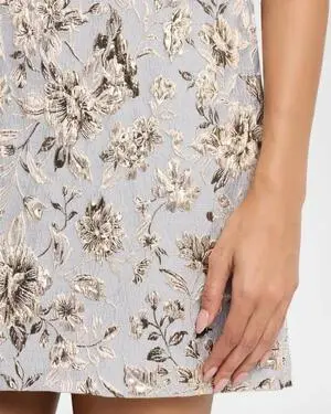 SACHIN BABI Galina Metallic Floral Jacquard Mini Shift Dress - Golden Gar