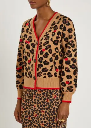 NEVER FULLY DRESSED Cherry Embroidered Knit Cardigan