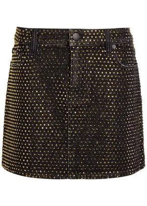 Embellished Denim Mini Skirts