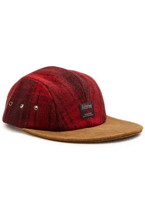 Ralph Lauren Checked Suede And Wool Cap - Red