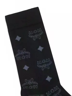 Mcm Monogram Patterned Knitted Socks