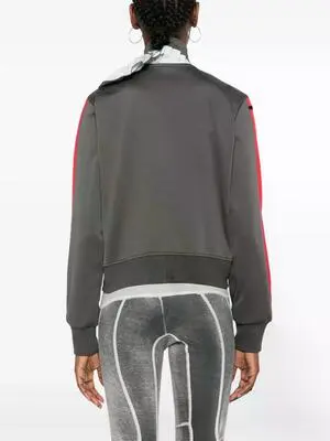 Facetasm Zipped Ruffled Striped Jacket