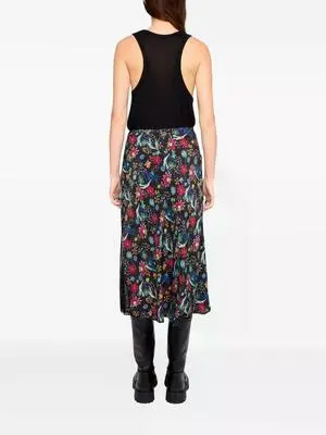 Zadig&Voltaire Jayla Floral Midi Skirt - Blue
