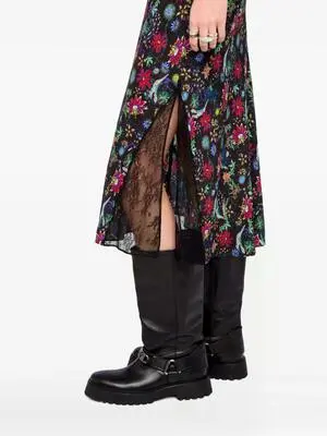 Zadig&Voltaire Jayla Floral Midi Skirt - Blue