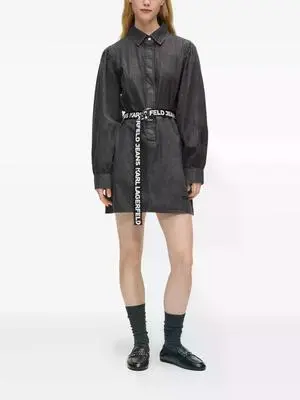 Karl Lagerfeld Belted Denim Shirt Dress