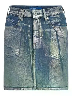 Karl Lagerfeld Coated Denim Mini Skirt