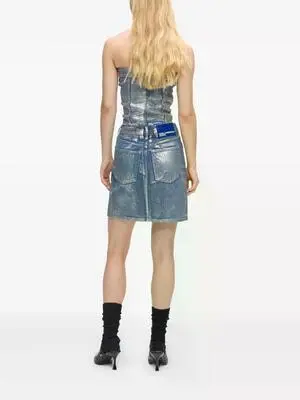 Karl Lagerfeld Coated Denim Mini Skirt