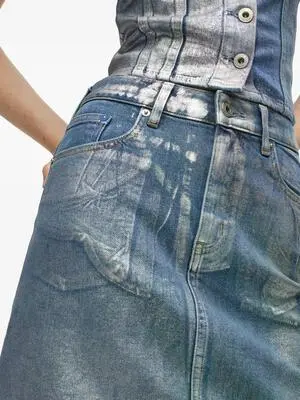 Karl Lagerfeld Coated Denim Mini Skirt